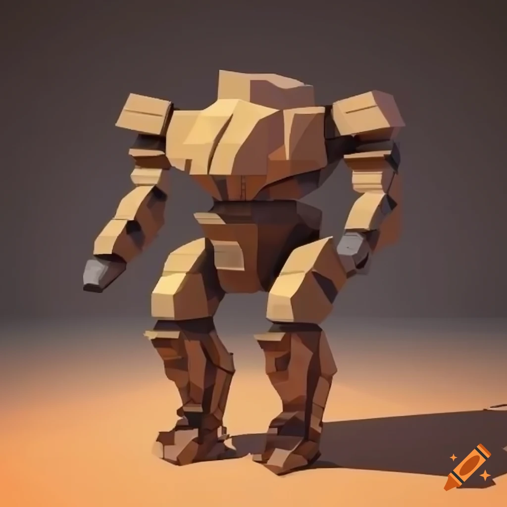 Low poly mech designed for desert environment on Craiyon