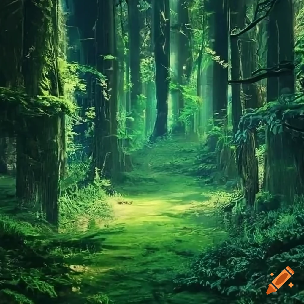 Detailed forest with a magical fey aesthetic on Craiyon