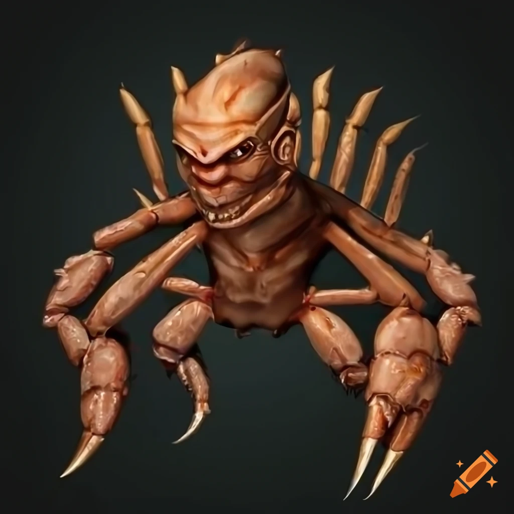 Crab man with scorpion tail in rpg game enemy design on Craiyon