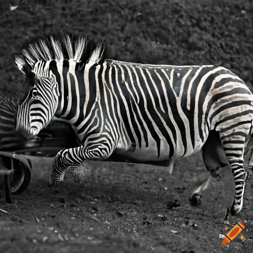 Zebra pulling a cart of purple strawberries in seattle on Craiyon