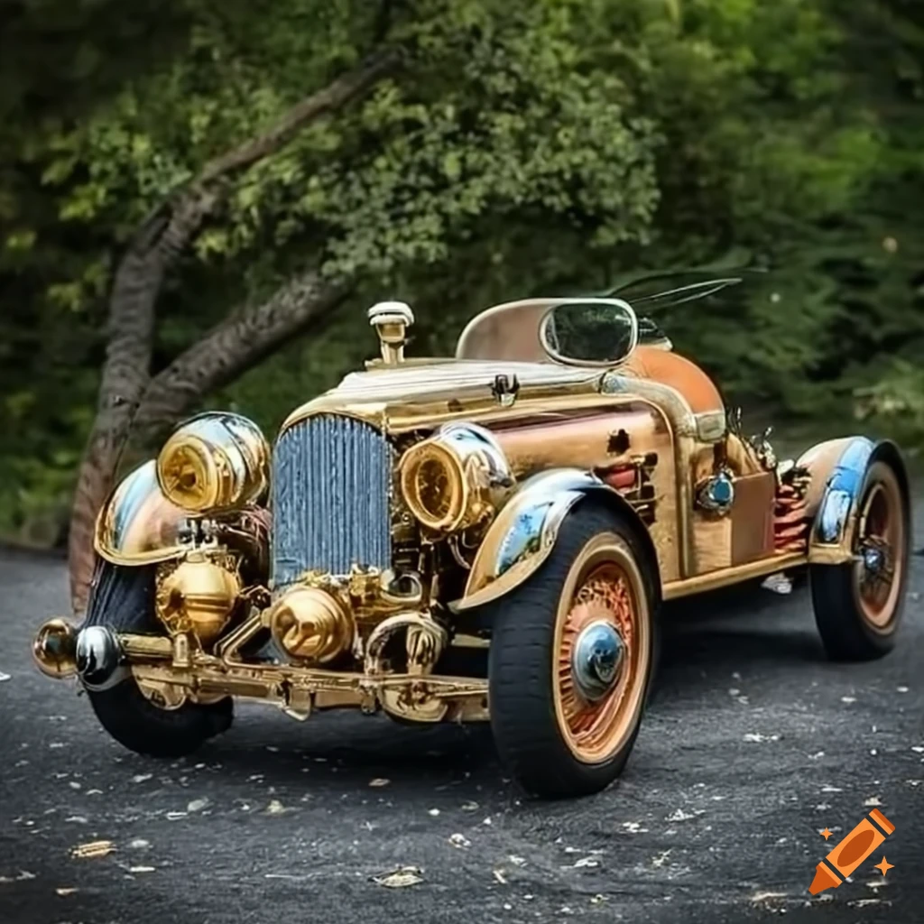 Detailed vintage speedster with v8 engine and victorian design in ...