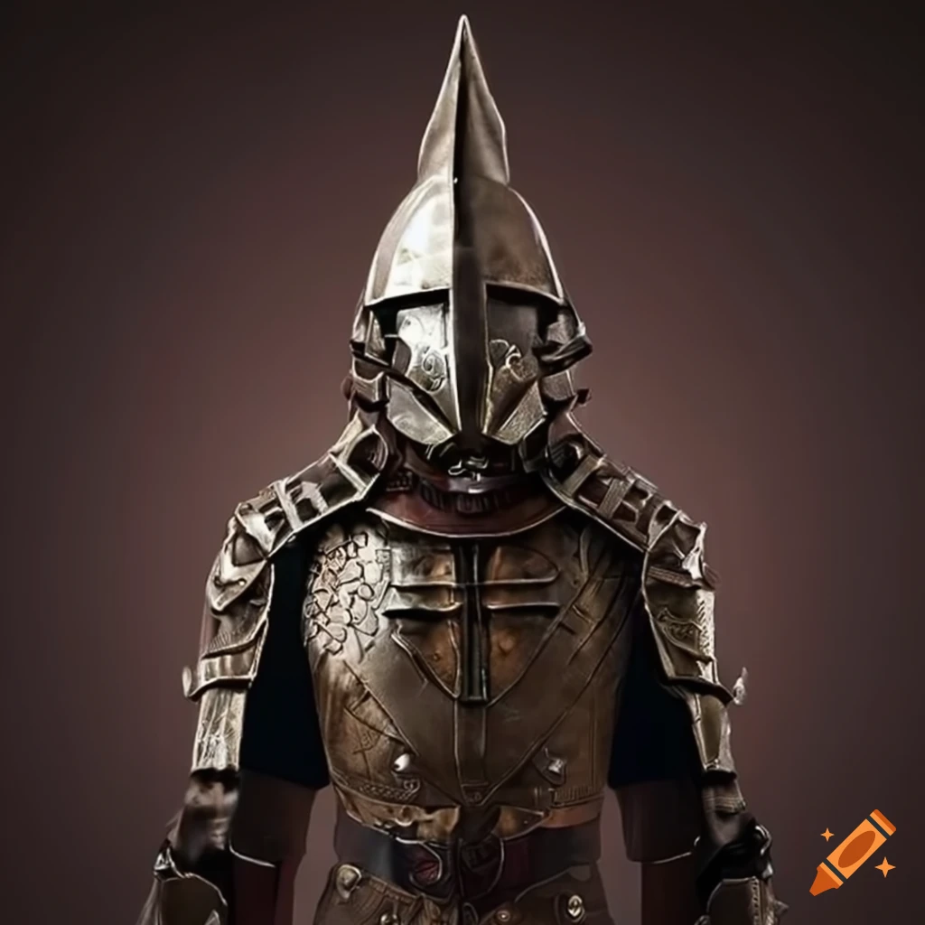 Intricately designed priest in medieval-style sci-fi armor on Craiyon