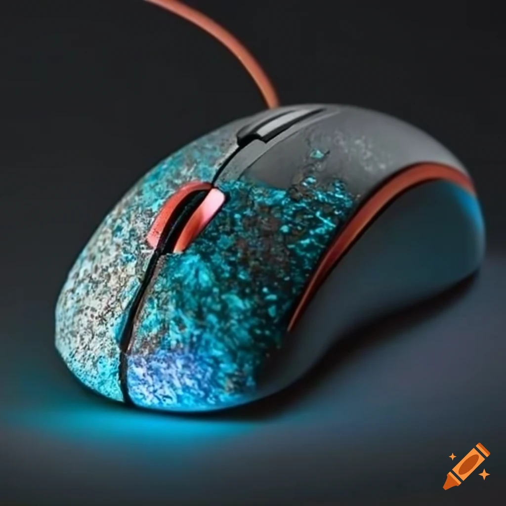 Computer mouse made of meteorite and color ceramic smalt on Craiyon