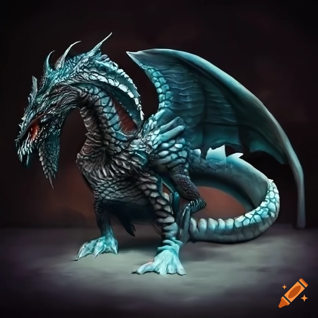 Big black scald dragon on Craiyon