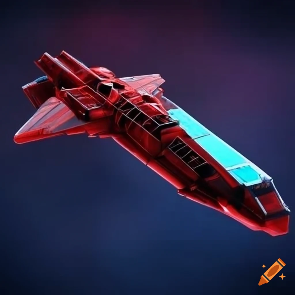 Red triangle starship on Craiyon