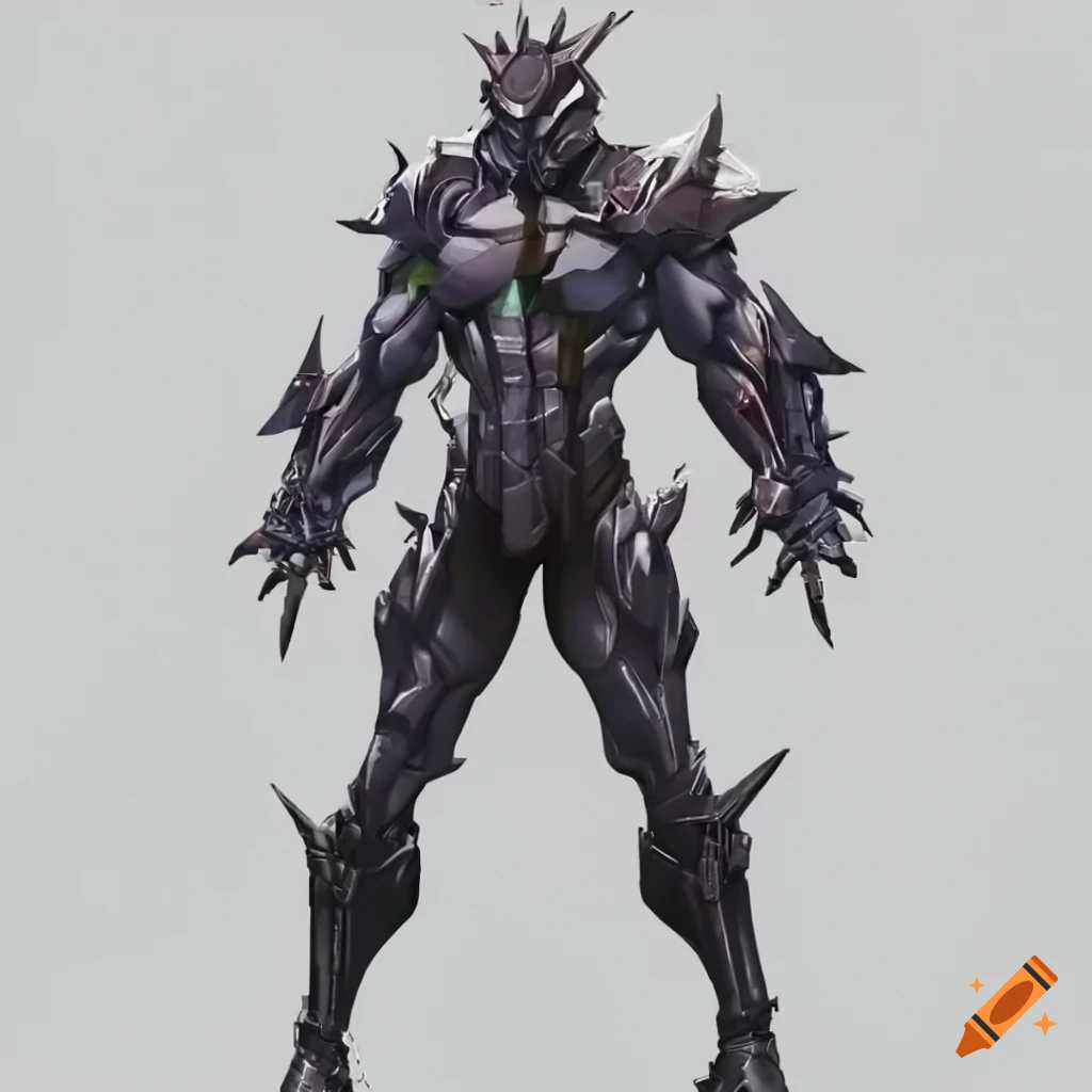 Slim muscular man in menacing pose with magical exoskeleton and dragon ...