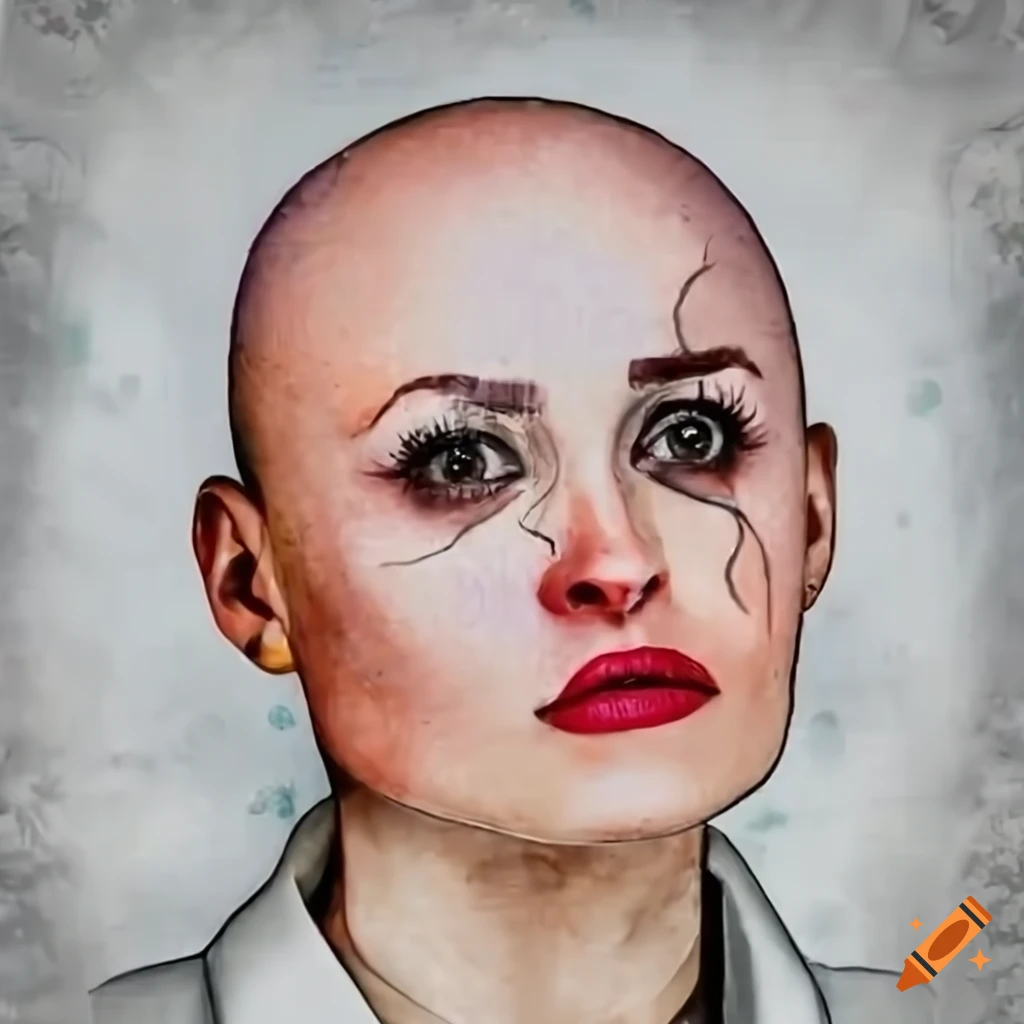 Serious white bald woman in a suit on Craiyon