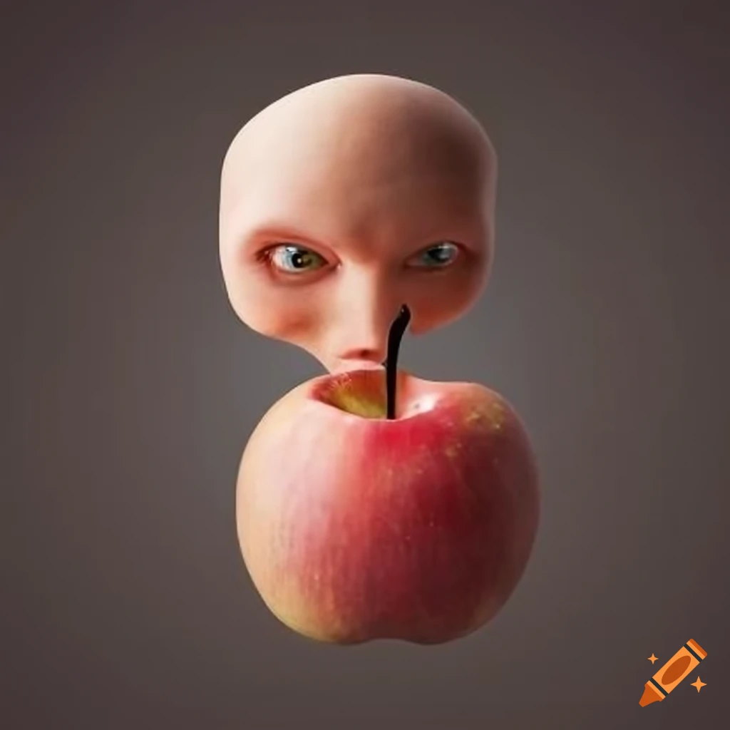 Man eating an apple in a diagram on Craiyon