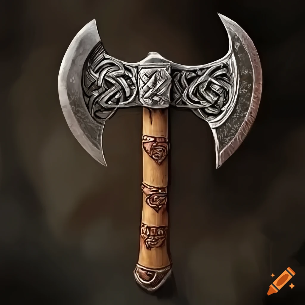 Viking fantasy axe on Craiyon