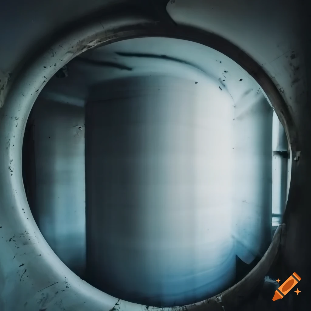 Industrial water tank with bright white corrugated walls and high ...