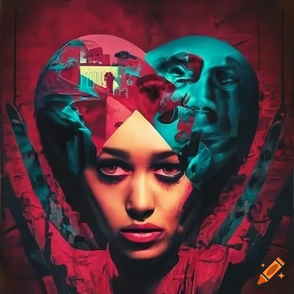 Heartbreak album cover inspired by old movie posters on Craiyon