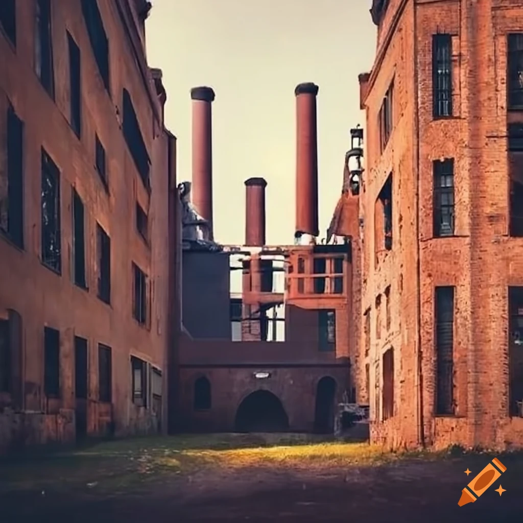 Exterior of an iron mill factory on Craiyon