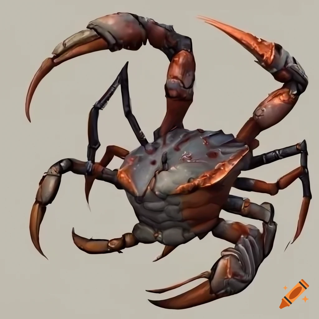 Crab man with scorpion tail, rpg game enemy in high resolution on Craiyon
