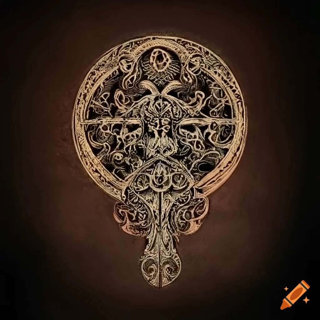 Intricate engraving of the ancient mystical symbol 'arbatel' on Craiyon