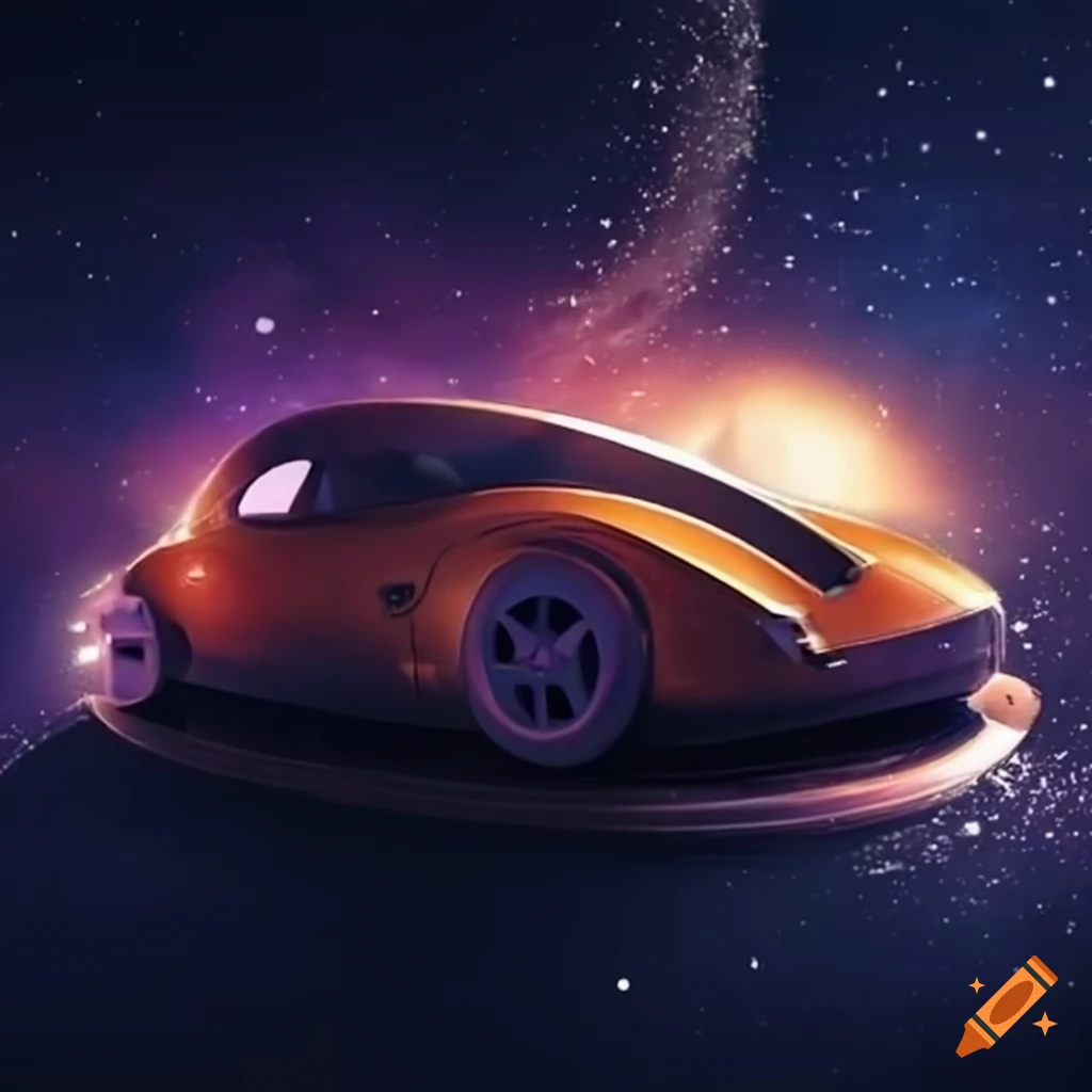 Car in outer space on Craiyon