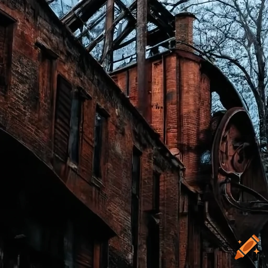 Exterior of an iron mill factory on Craiyon