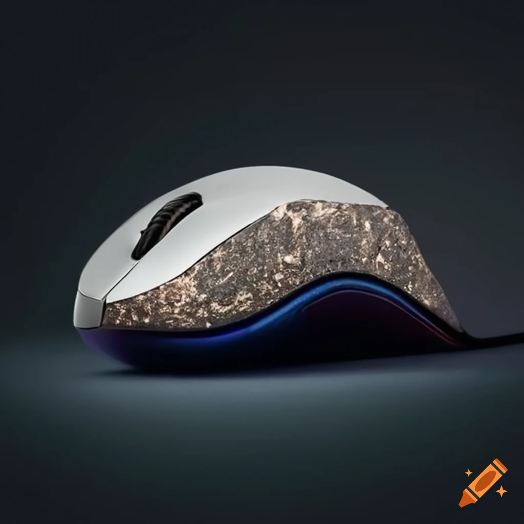 Unique computer mouse made of meteorite and ceramic smalt on Craiyon