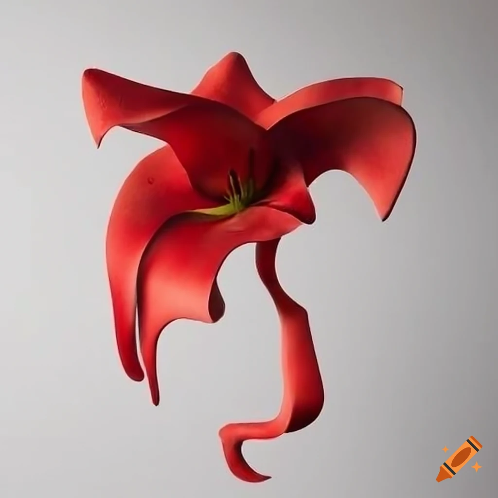 Abstract sculpture inspired by a lily flower on Craiyon