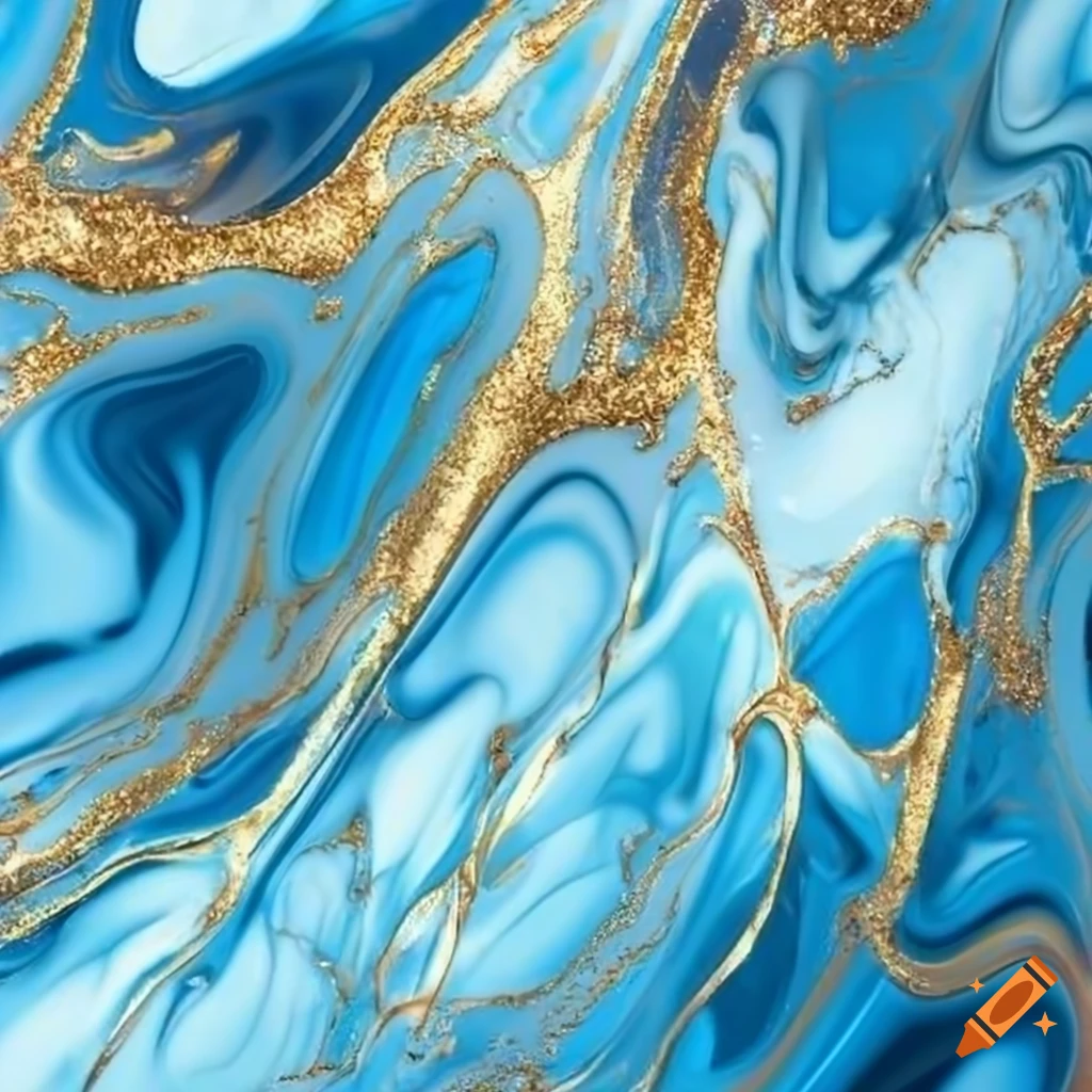 Light blue and gold marble textured background on Craiyon