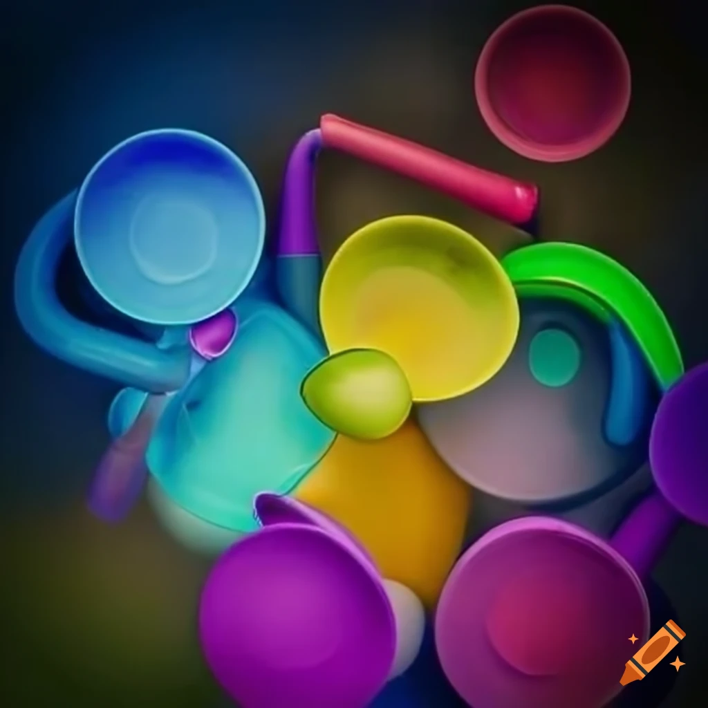 Watering can tending to colorful sprouts on Craiyon