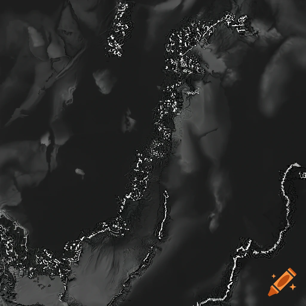 Heightmap in black and white on Craiyon