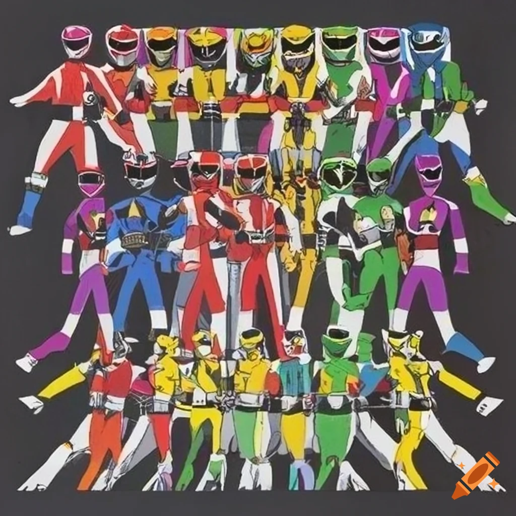 Super sentai primavera screenprint poster on Craiyon