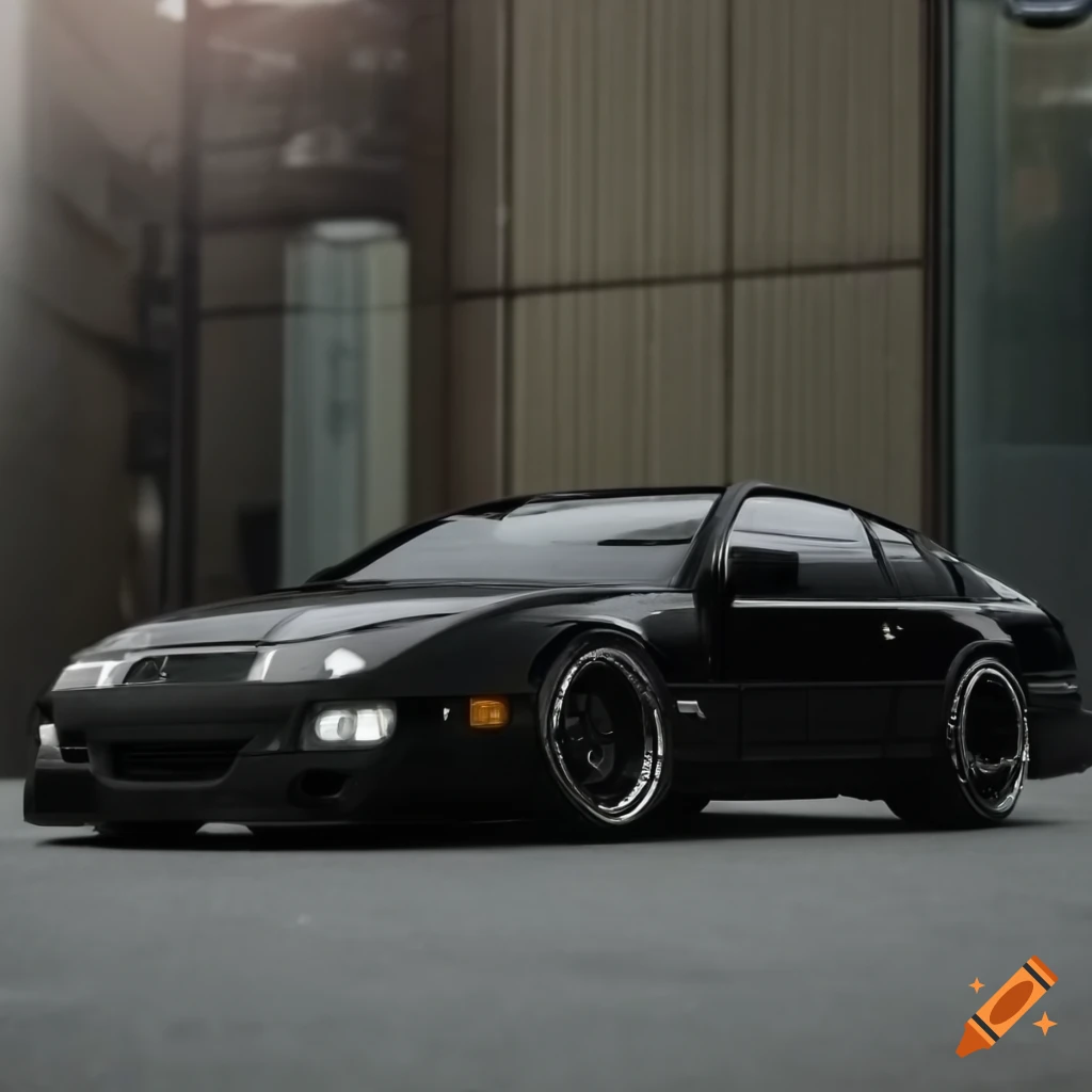 Black 300zx with black wheels on Craiyon