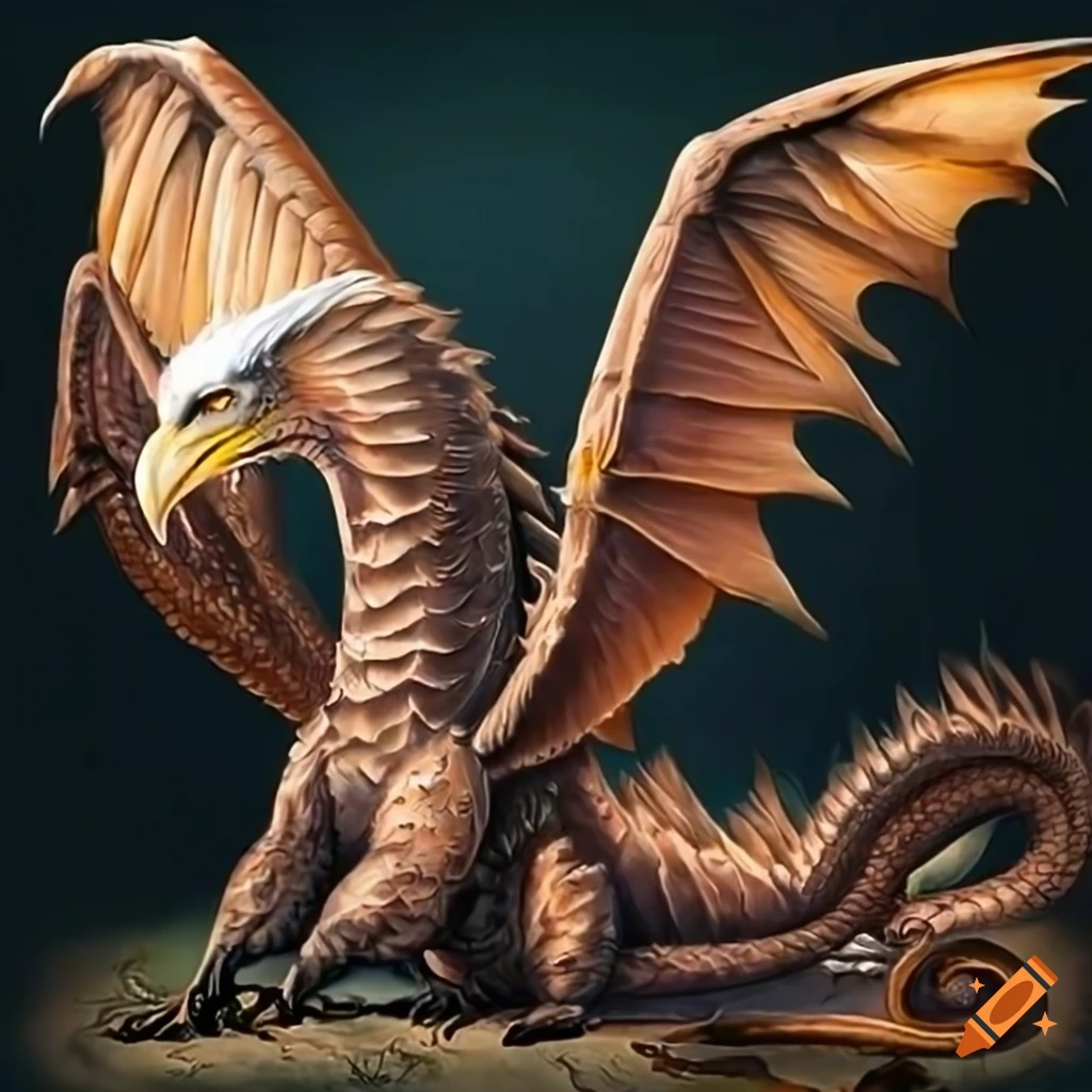 Dragon with bald eagle characteristics on Craiyon