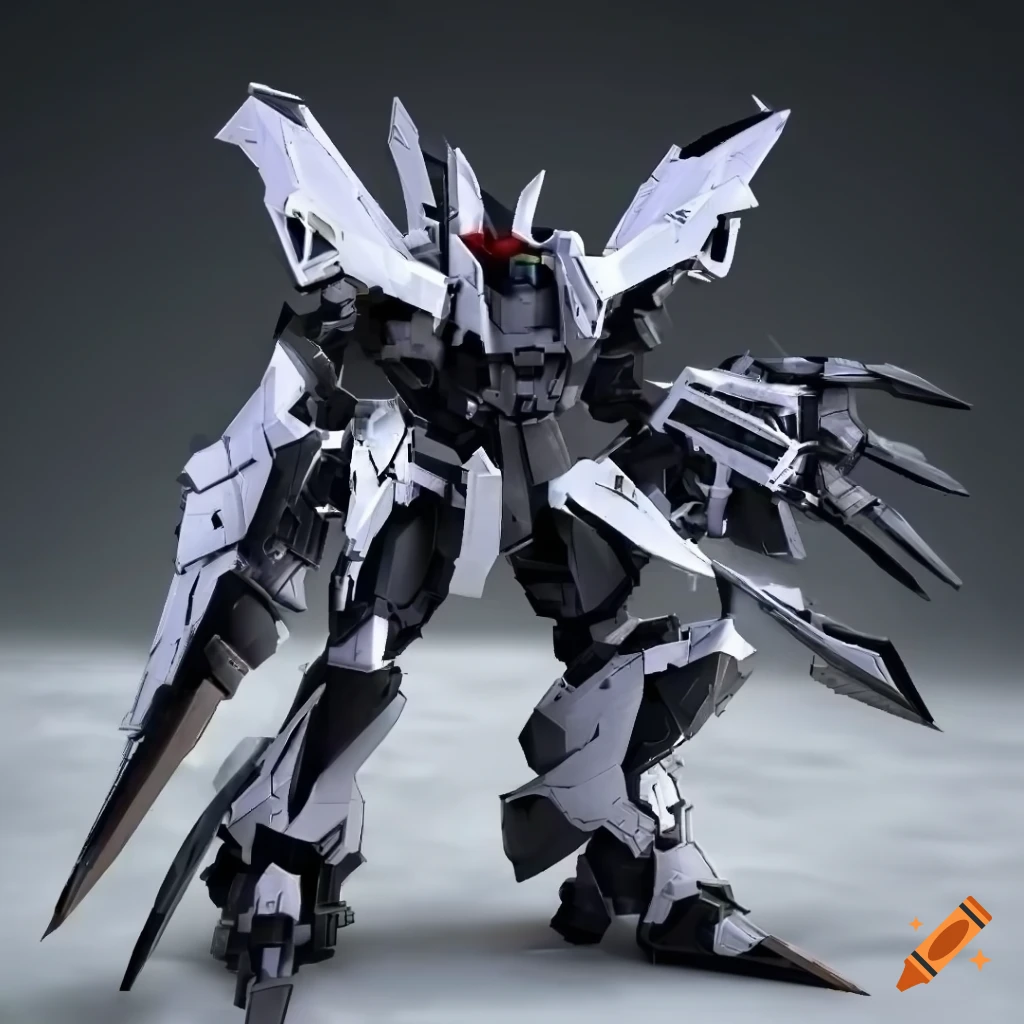 Armored Core style humanoid figure inspired by ravens with clawed ...