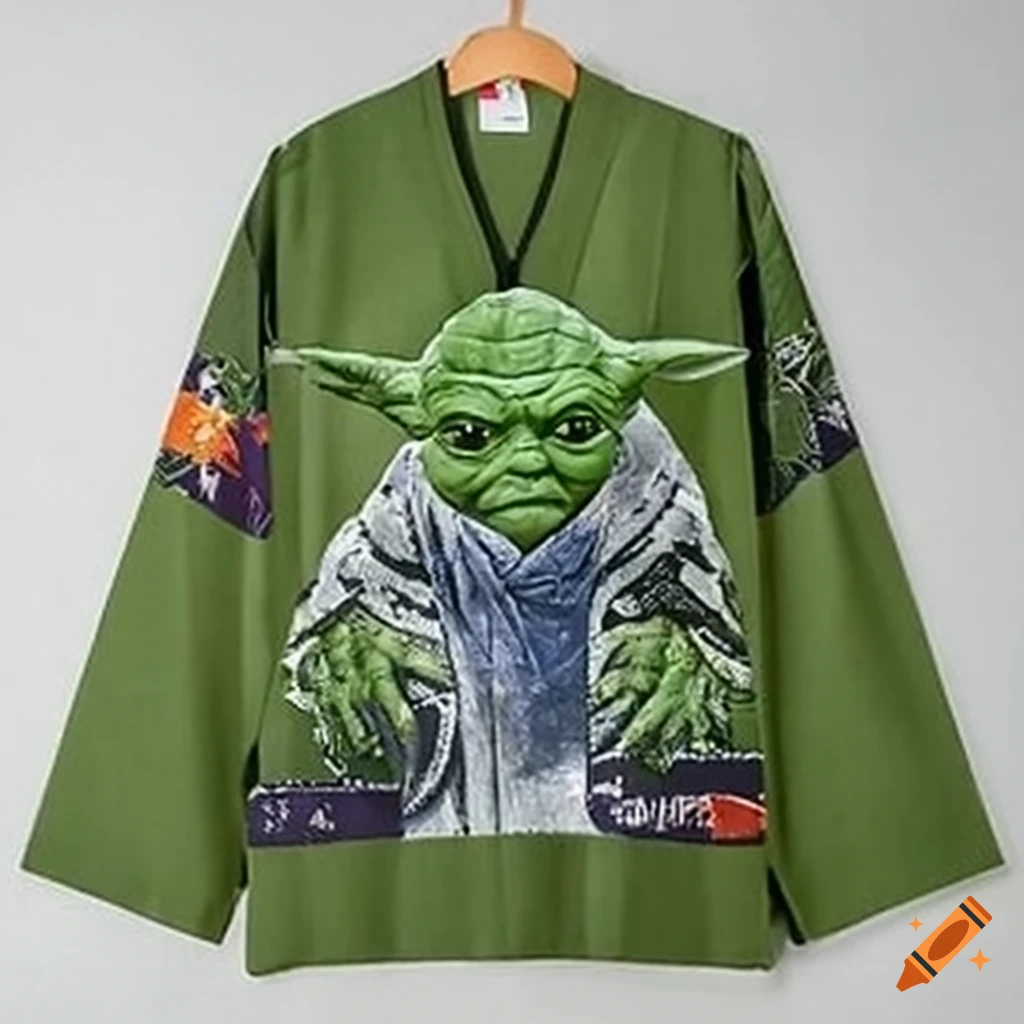 Yoda-themed kimono with yoda print design on Craiyon