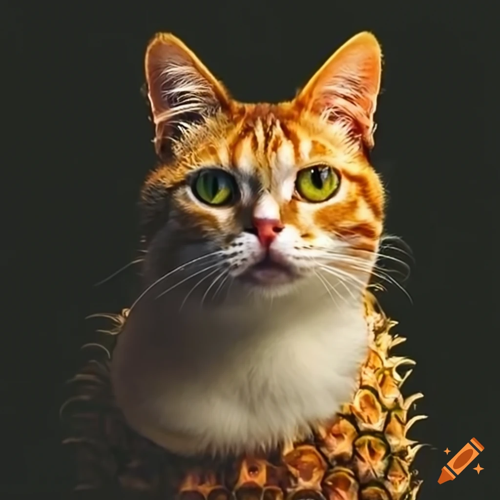 Cat-pineapple hybrid animal on Craiyon