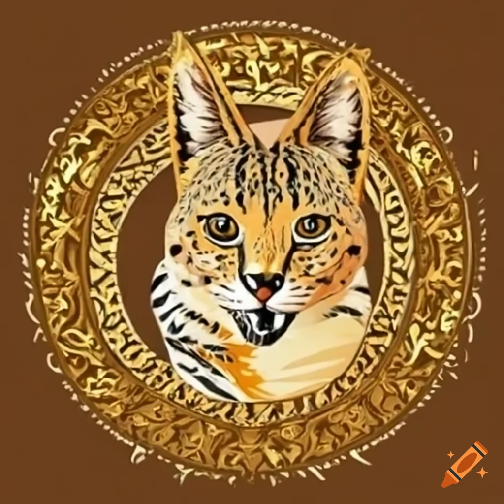 Gold plated serval on Craiyon