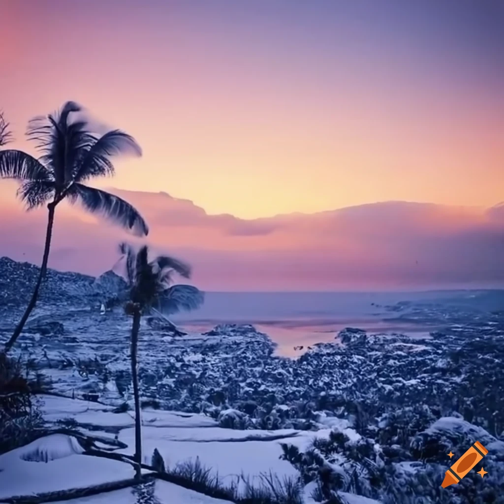 Snowy day in honolulu on Craiyon