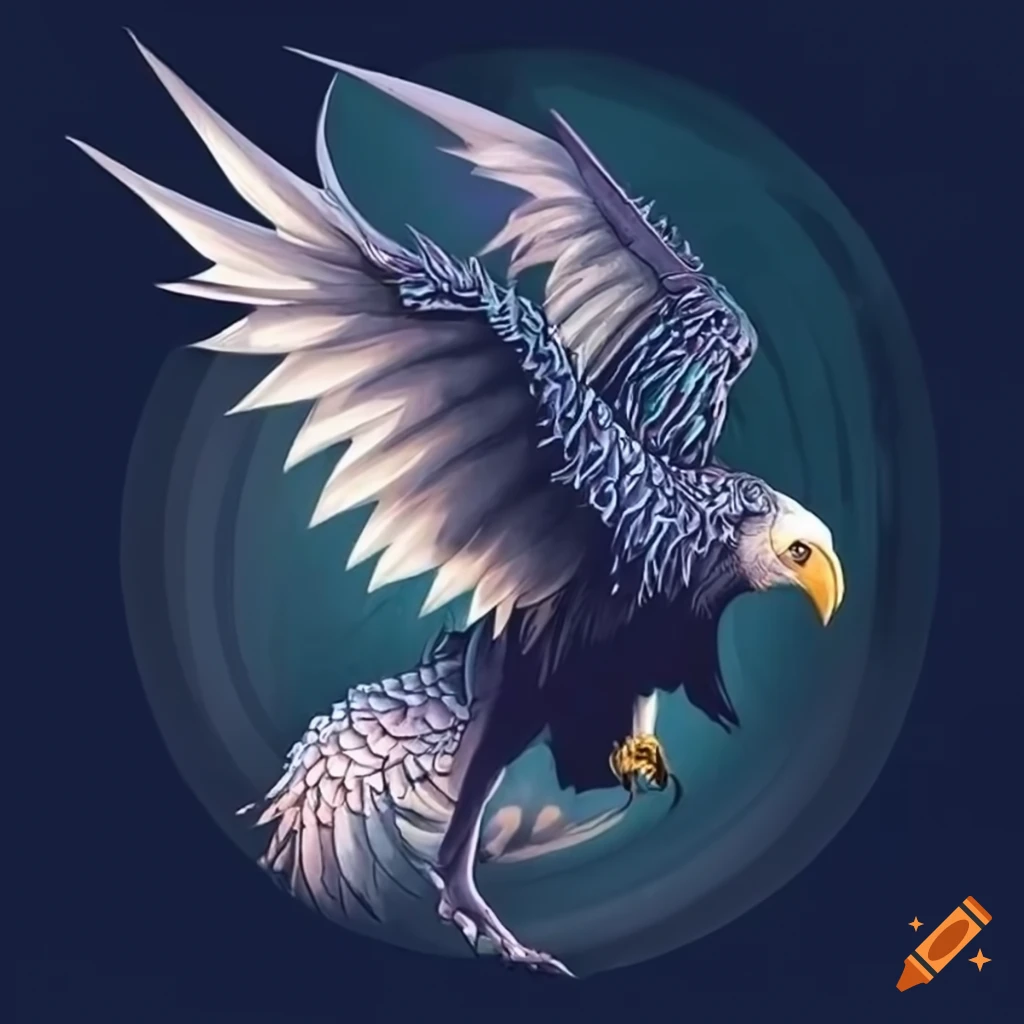 Dragon with bald eagle features on Craiyon