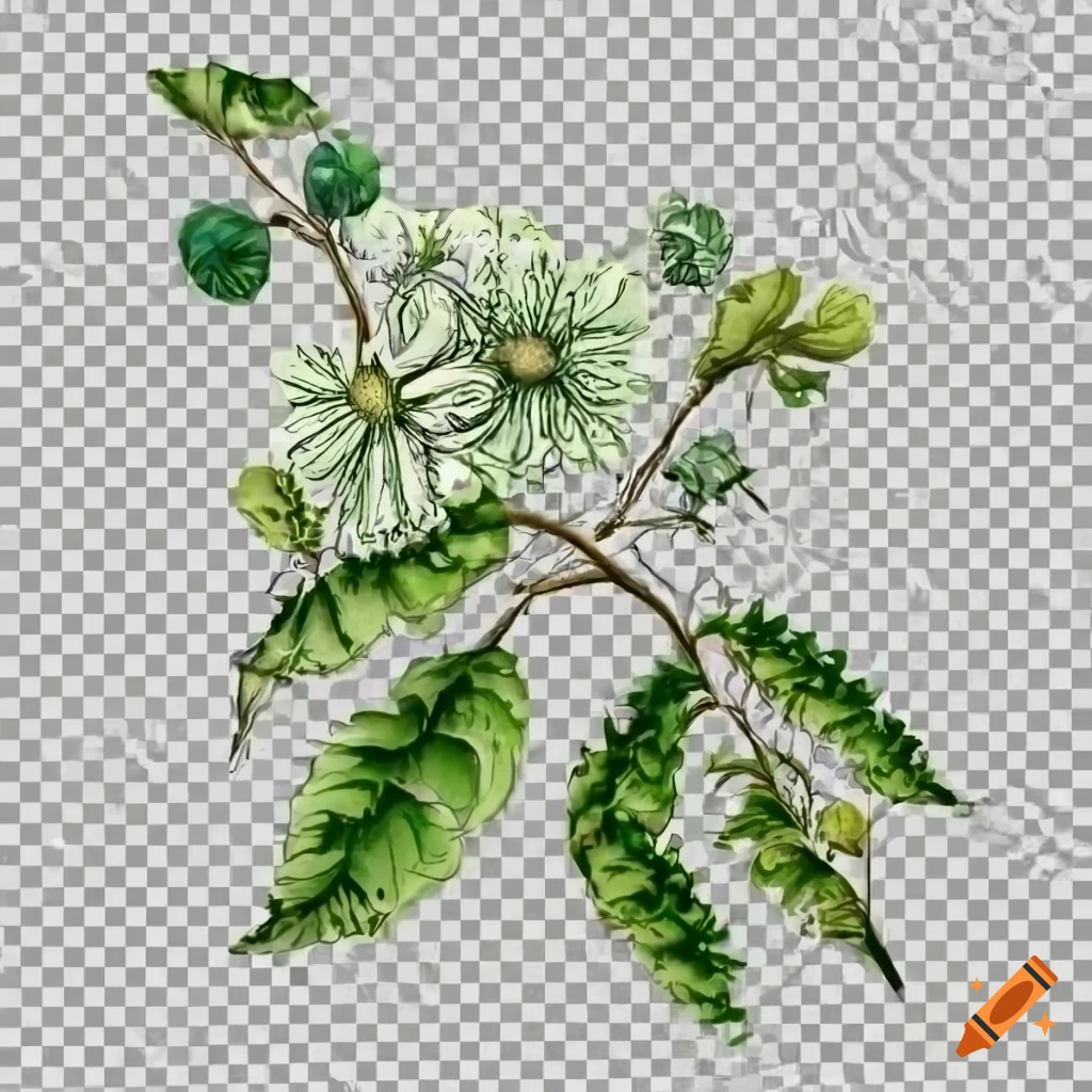 Botanical drawings of trees in medieval style with herb names on ...