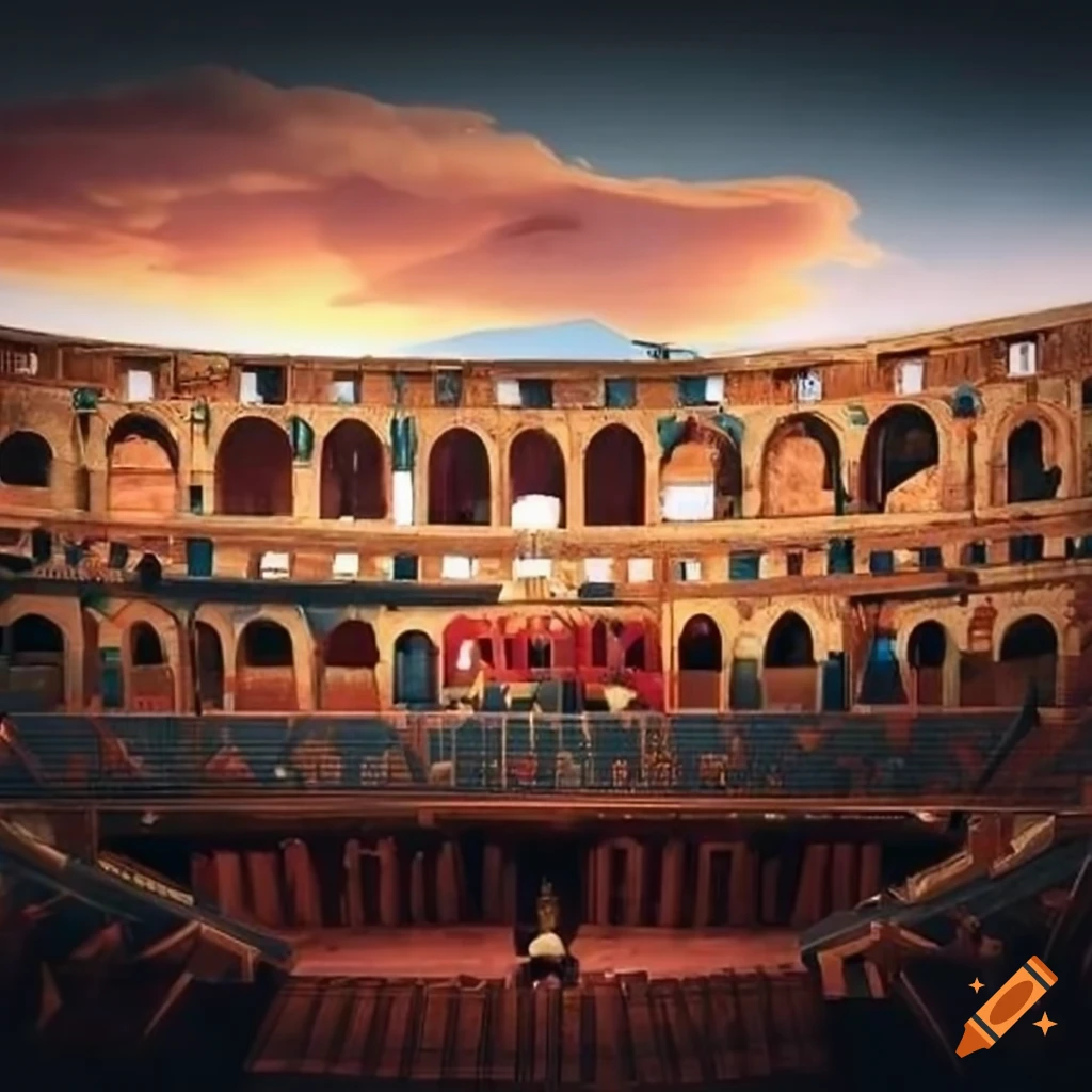 Gradin rempli colisée jeux on Craiyon