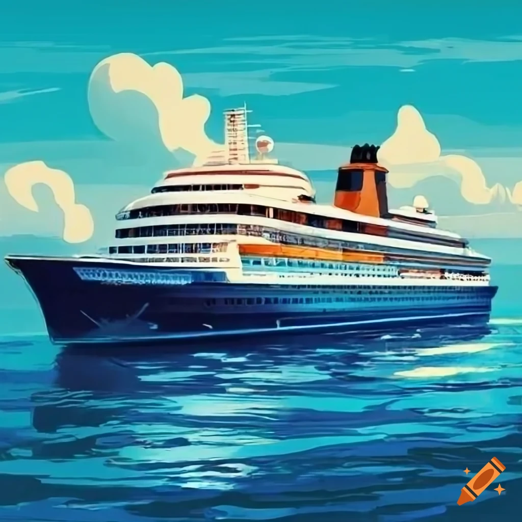 Cruise ship travel poster on Craiyon