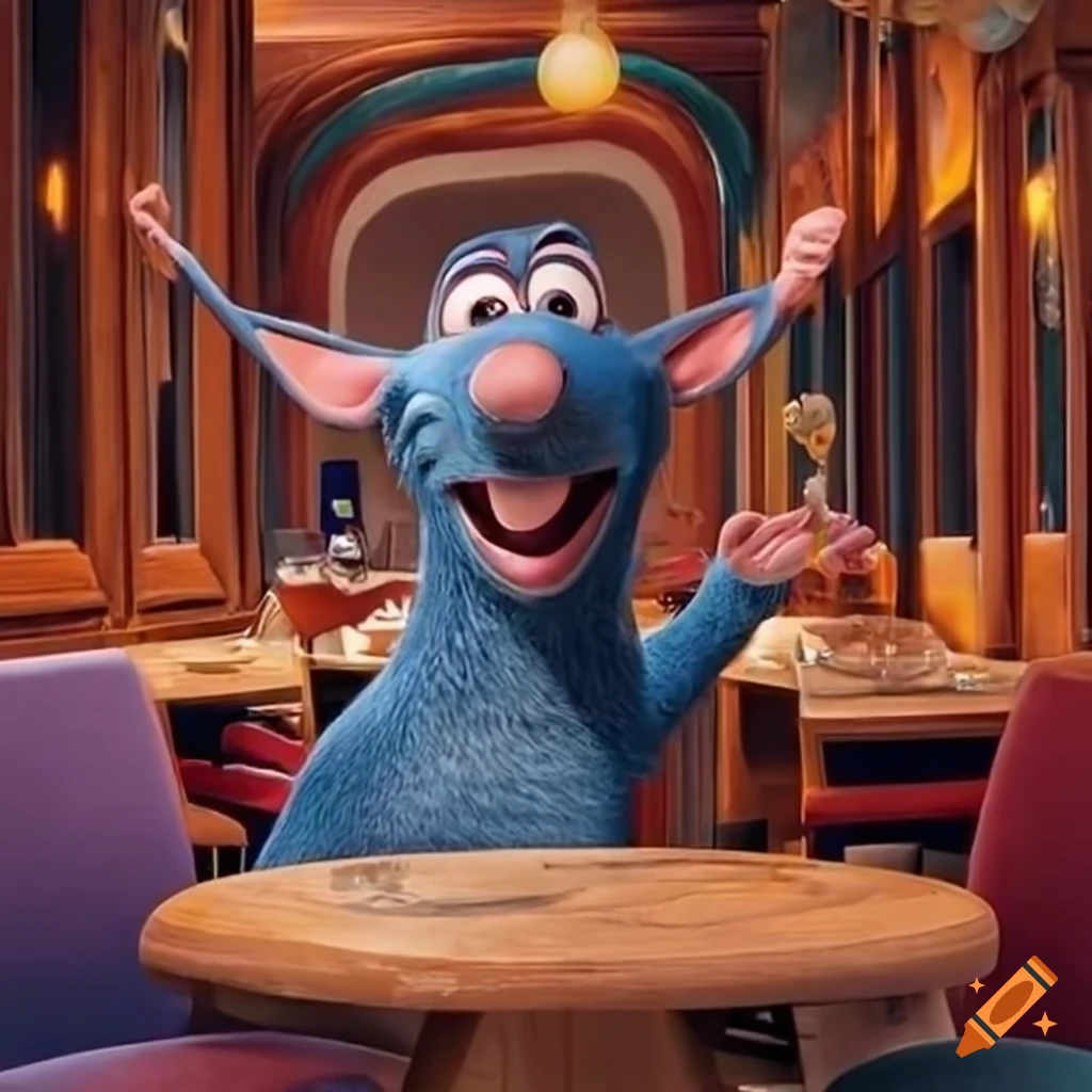 Ratatouille-themed restaurant decor with a horror vibe featuring Remy ...