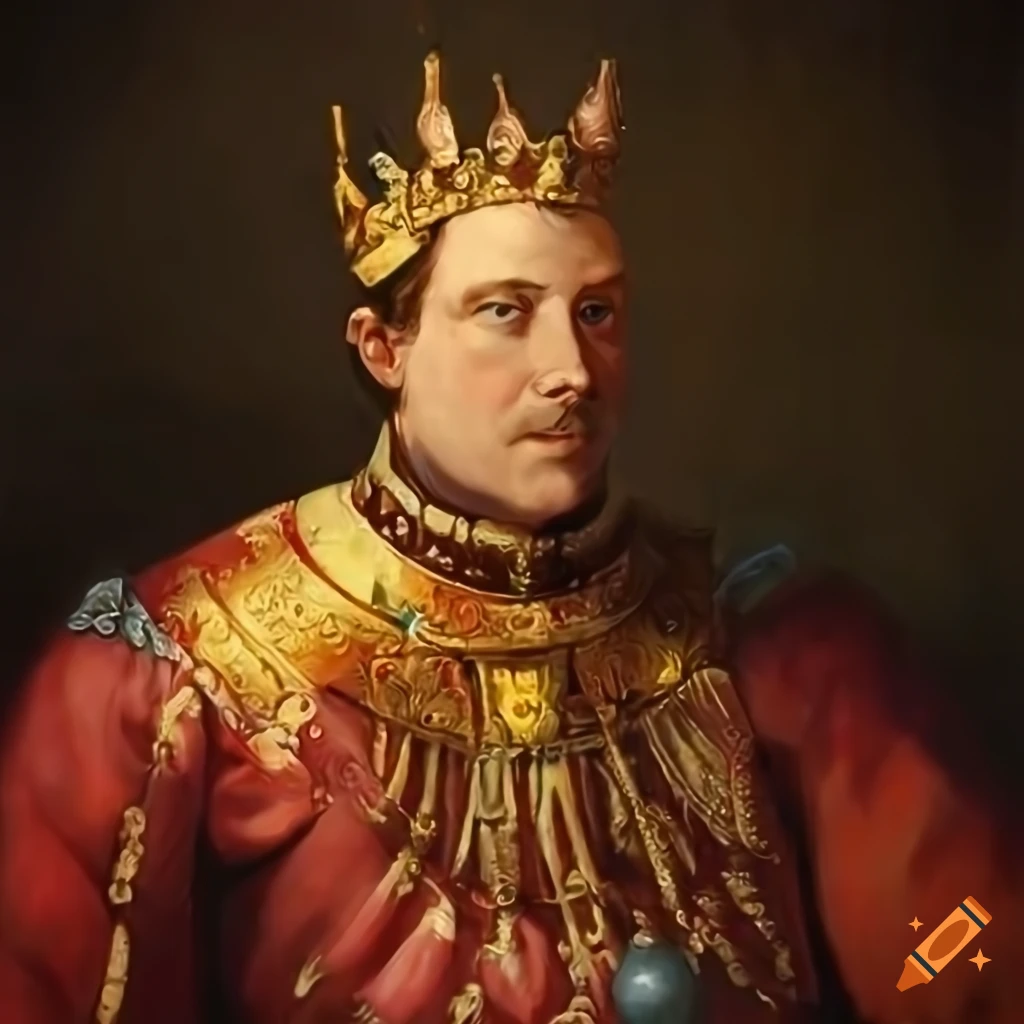 Royal portrait of a king in medieval painting style on Craiyon