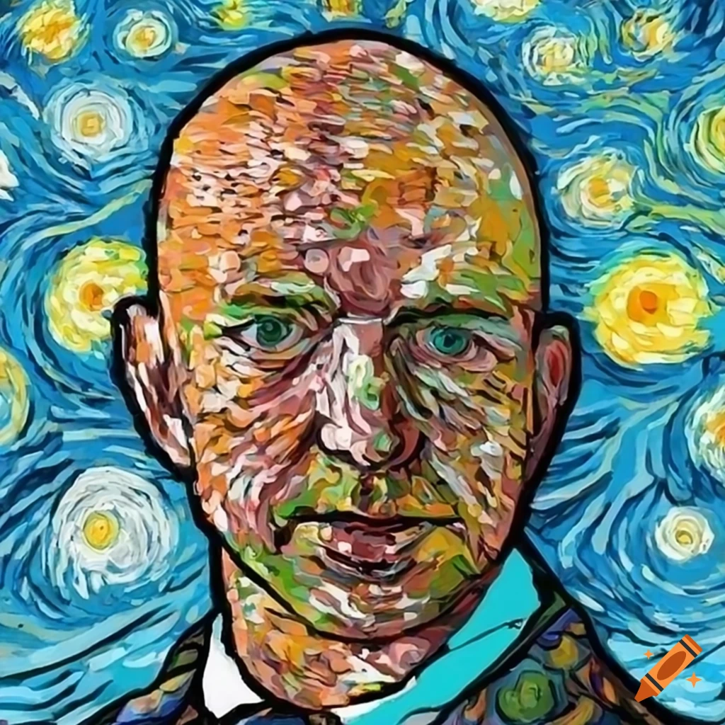 Portrait of jeff bezos in the style of vincent van gogh on Craiyon