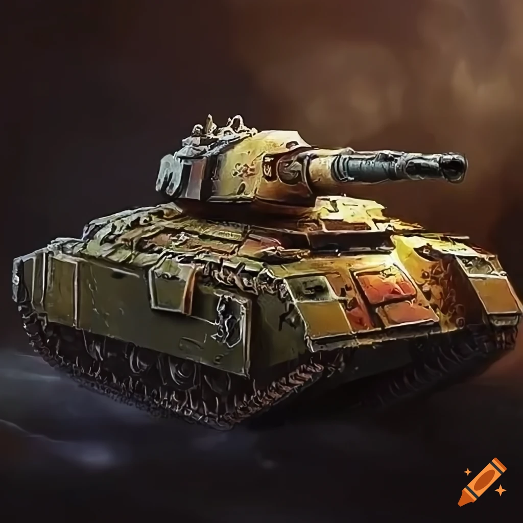 Tank with warhammer 40k style design on Craiyon