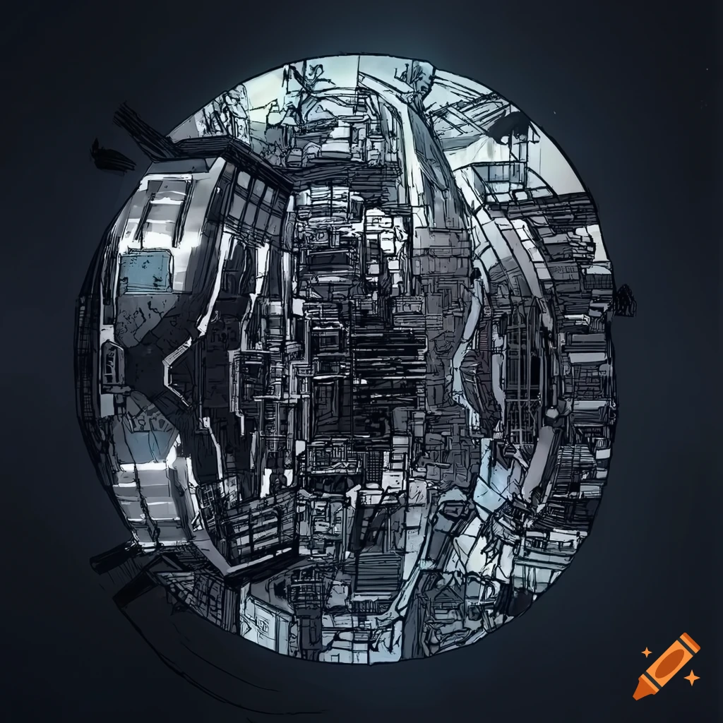 101 heads megastructure under a full moon in sci-fi biopunk style on ...