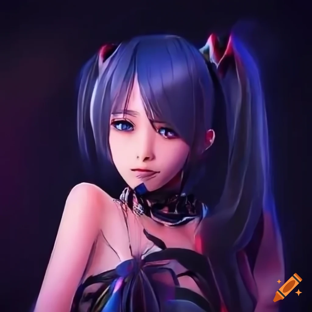 Japanese ai-generated singer performing with passion on Craiyon