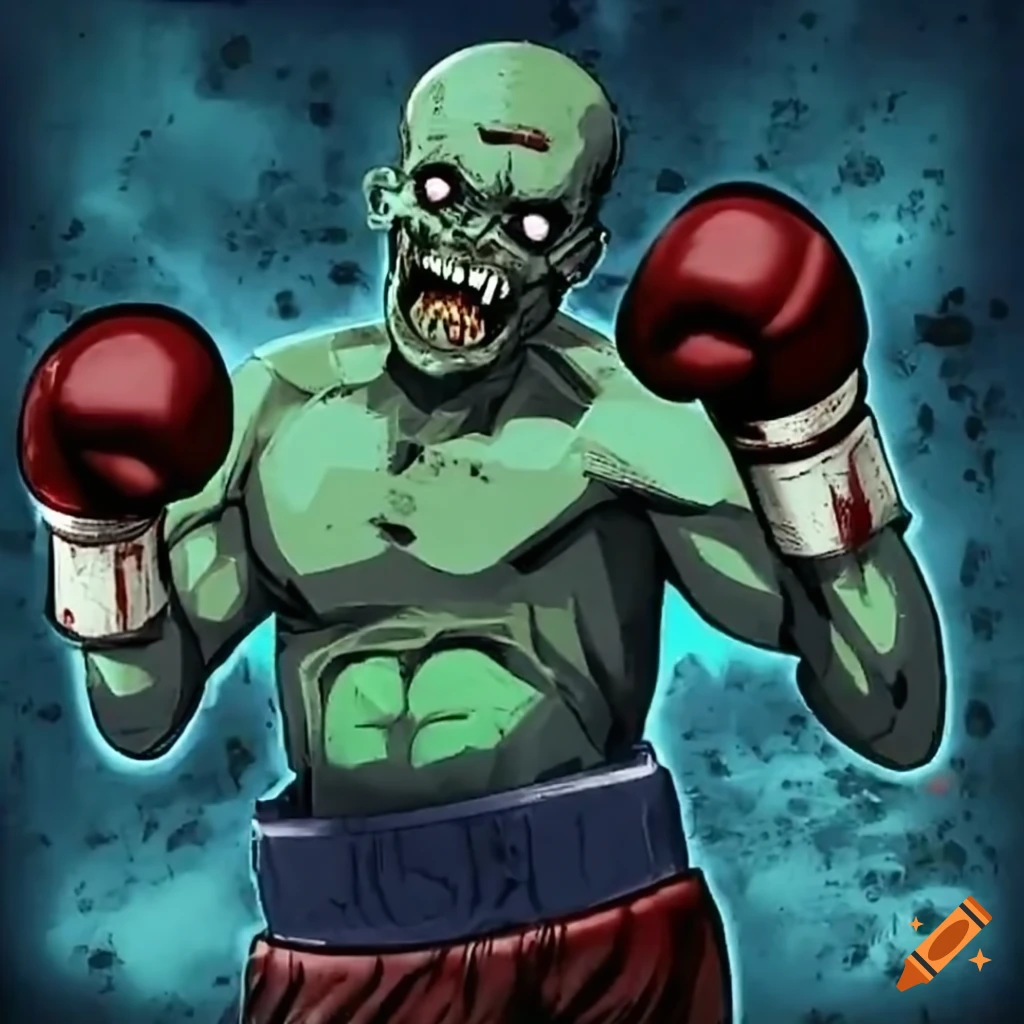Zombie boxer in a spectral boxing match on Craiyon