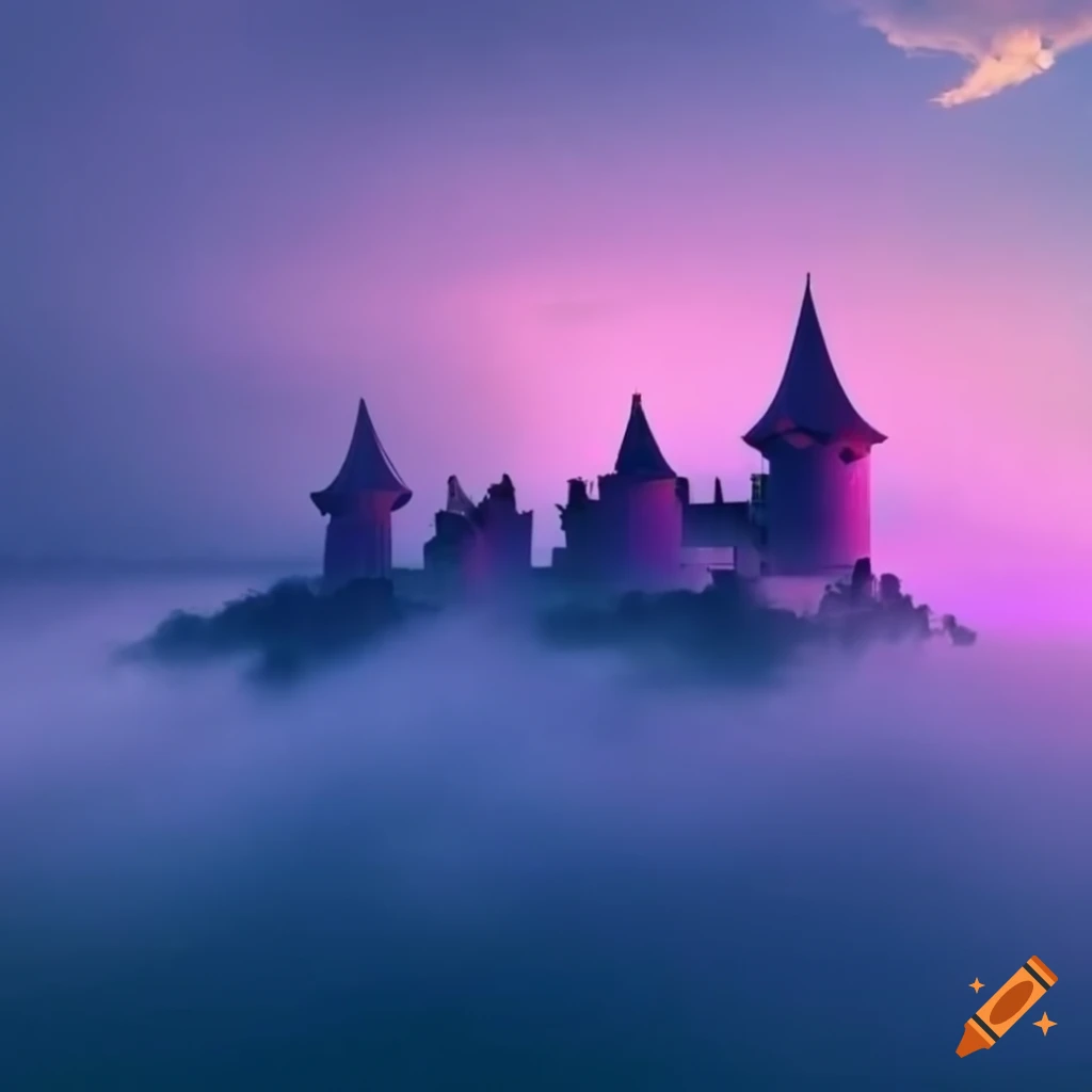 Castle made of clouds in a dreamy setting on Craiyon