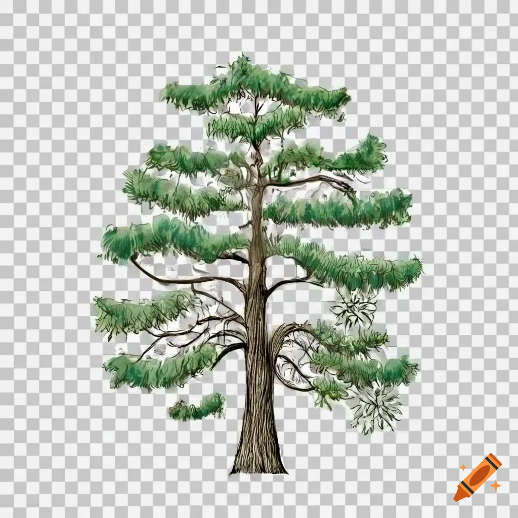 Botanical drawings of trees in medieval style with herb names, on ...