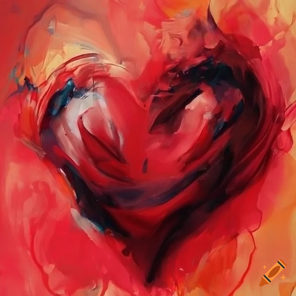 Abstract heart painting on Craiyon