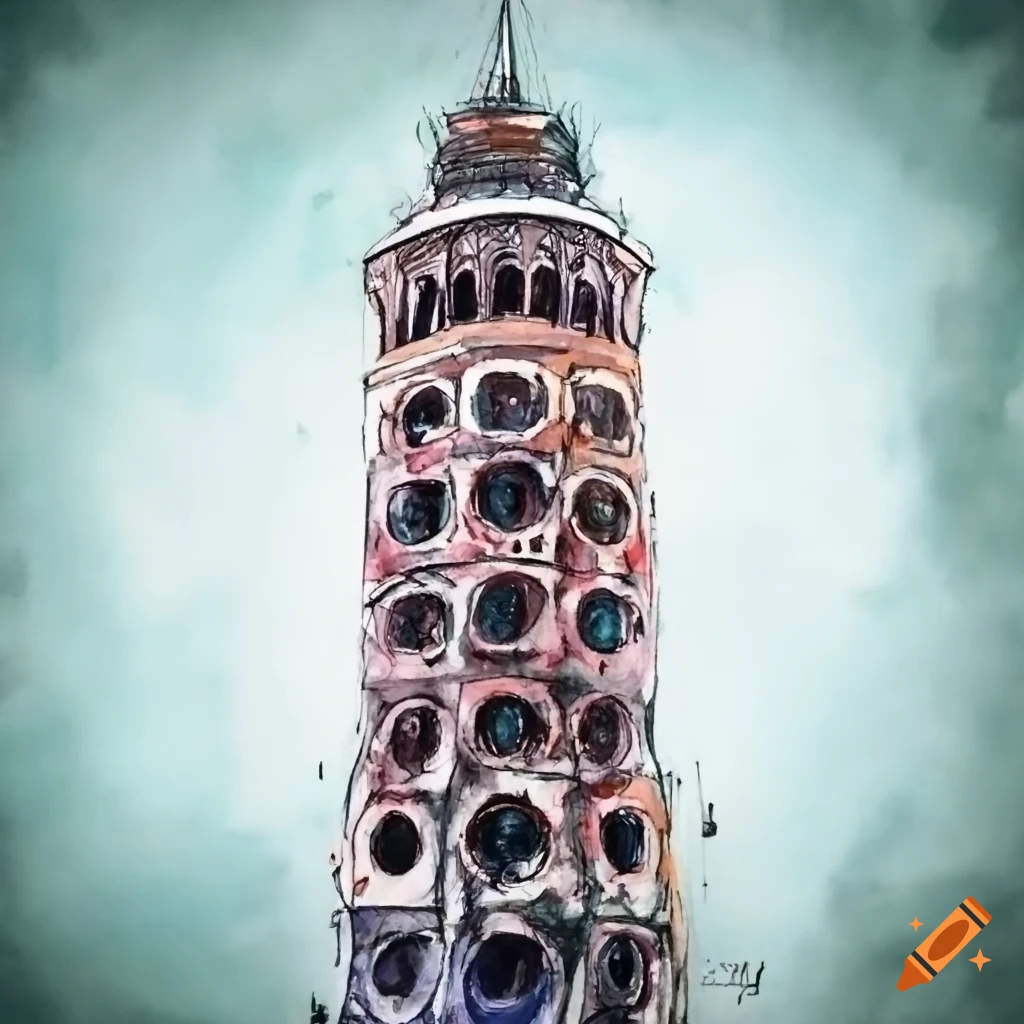 Eyeball tower on Craiyon