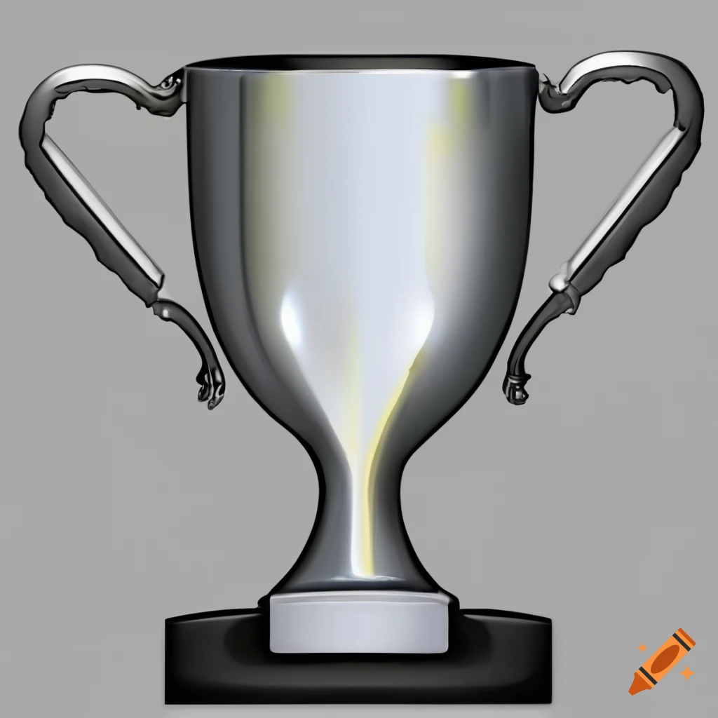 Simple silver trophy on white background on Craiyon
