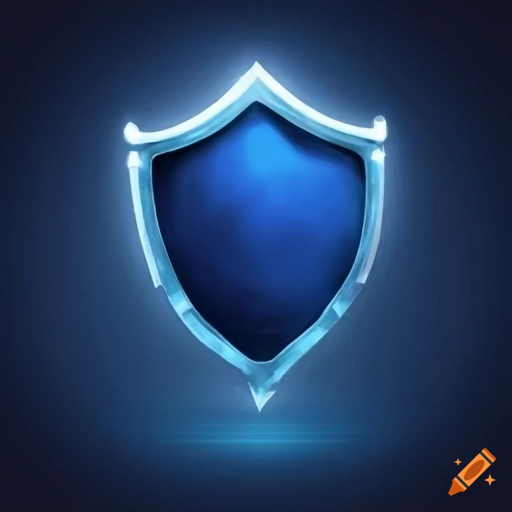Blue magic shield icon for dark fantasy game on Craiyon